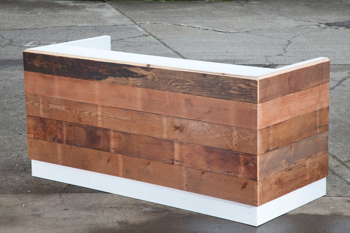 Modern Style Reclaimed Reception Desk - Etsy