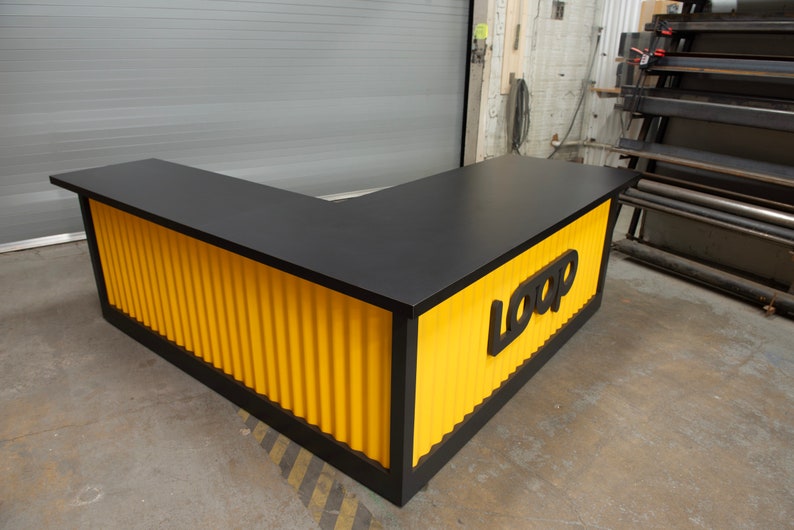 Corrugated Metal Reception Desk - Etsy