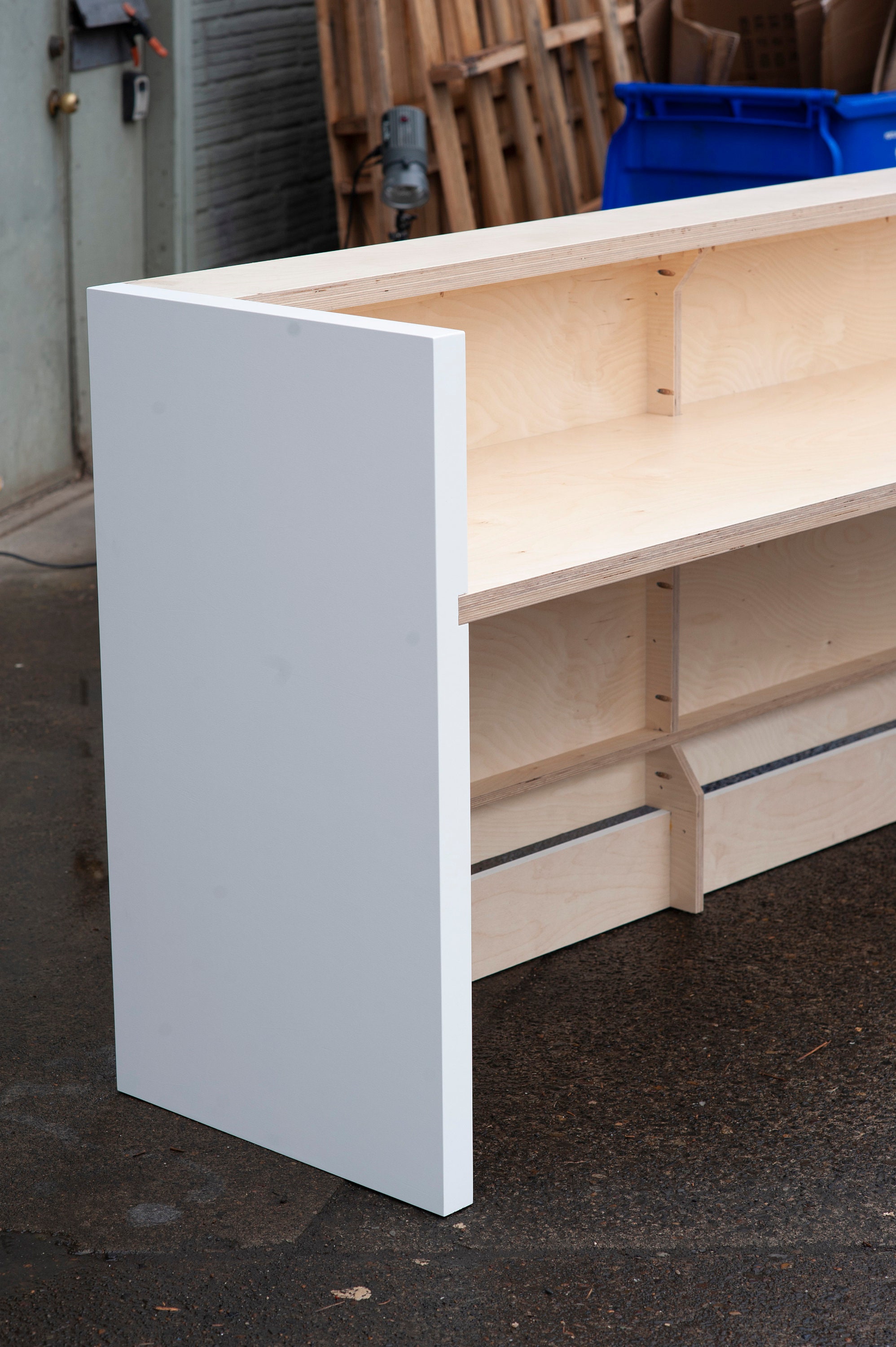 Baltic Birch Reception Desk With Carved Logo and Split Finish With FREE ...