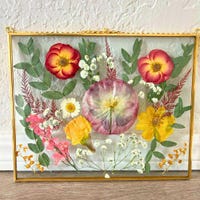 Pressed Flower Art, Pressed Flower Frame, Dried Flowers, Botanical Wall ...