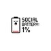 Social Battery 1% Vinyl Decals, Funny Stickers for Laptops, Water ...