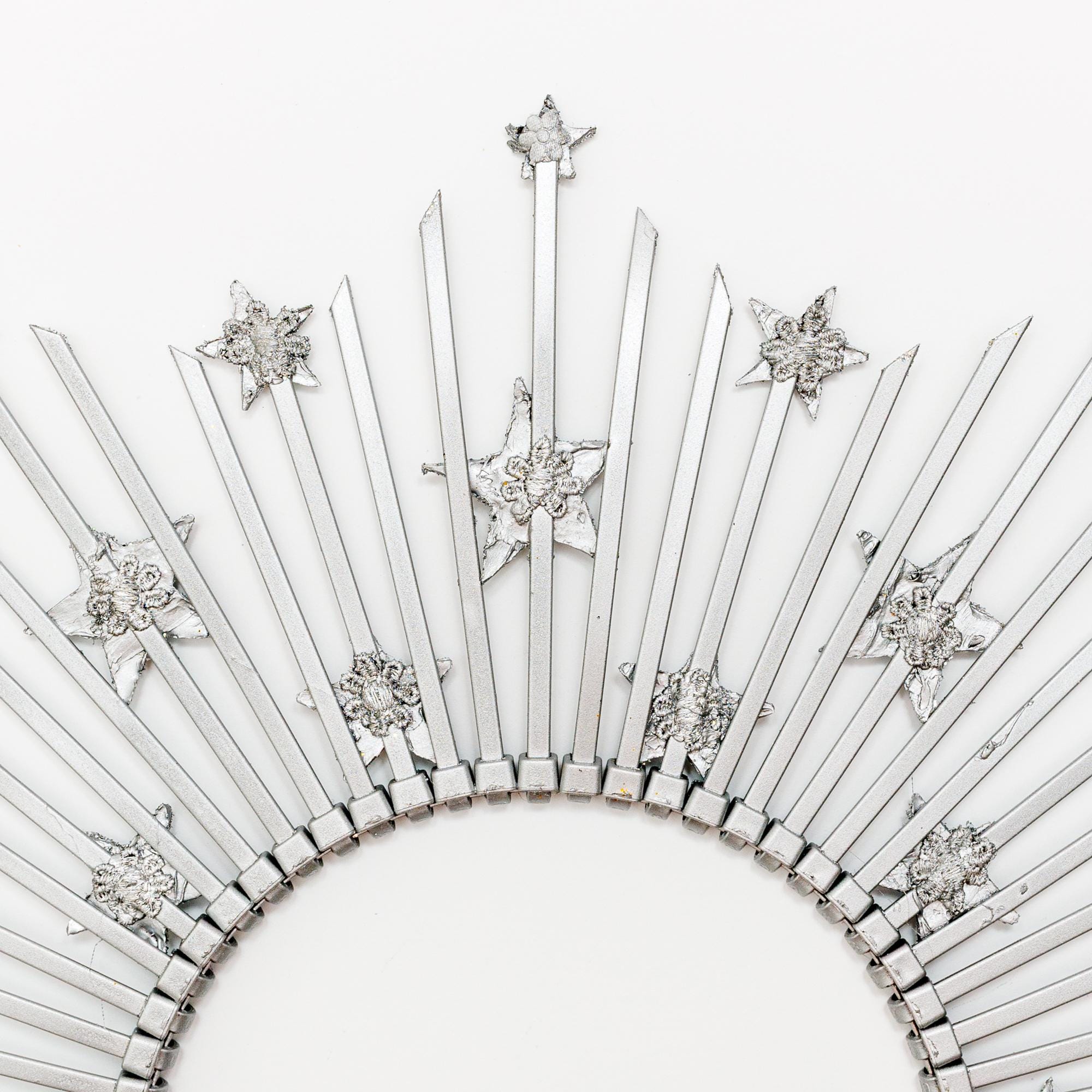 Silver Star Crown Headpiece: Glitter Halo Tiara, Celestial Cosplay - Etsy