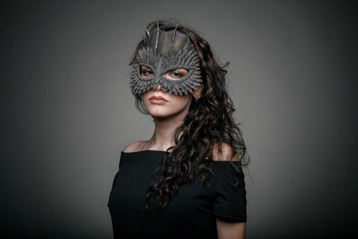 Masquerade Mask Black With Gold Tint Dragon for Halloween Party for ...