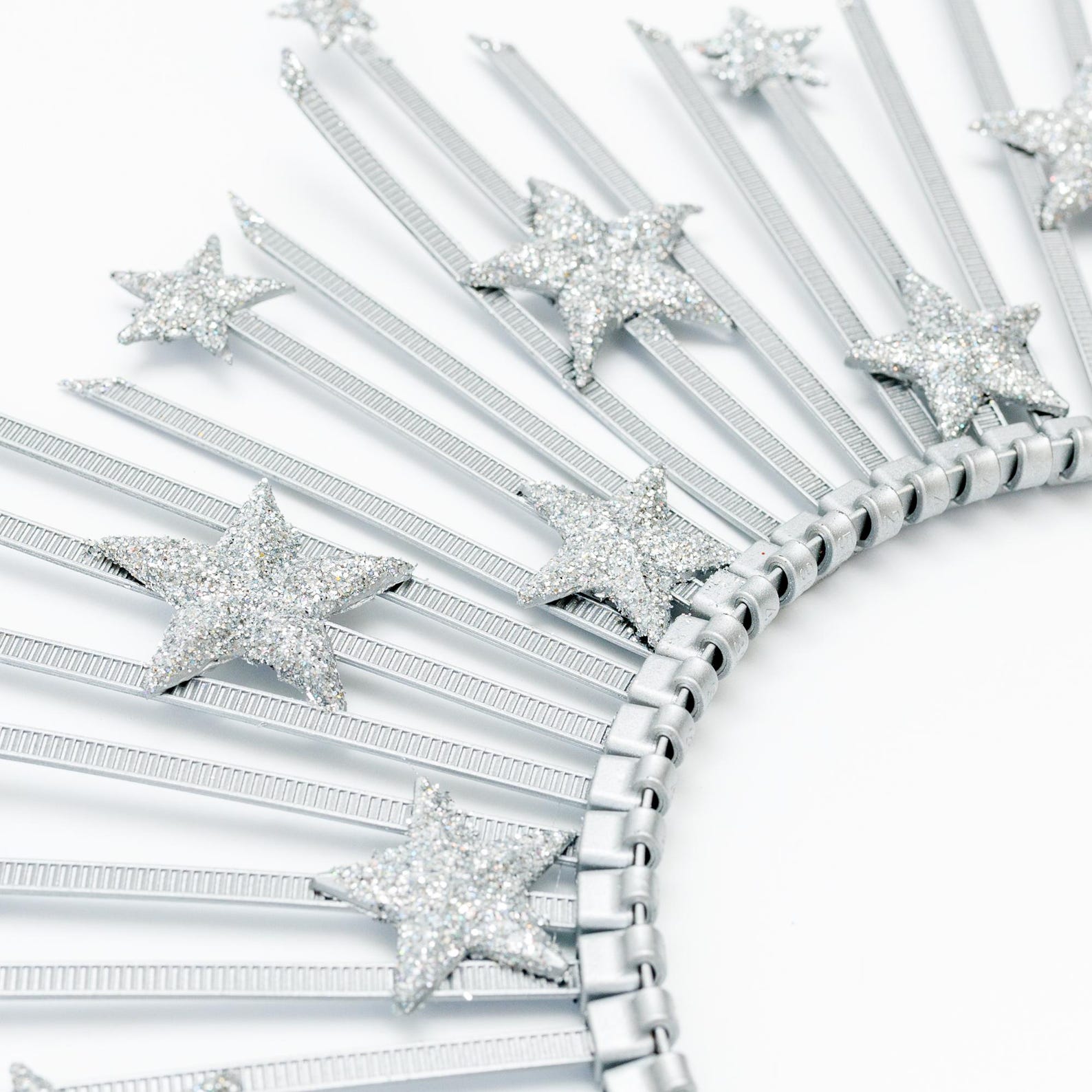 Silver Star Crown Headpiece: Glitter Halo Tiara, Celestial Cosplay - Etsy
