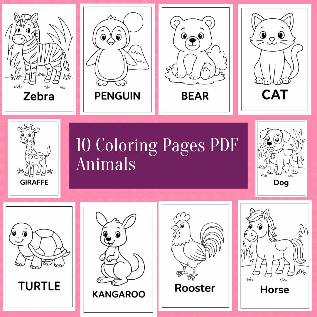 Animal Coloring Pages for Kids | Printable Animal Coloring Book PDF ...