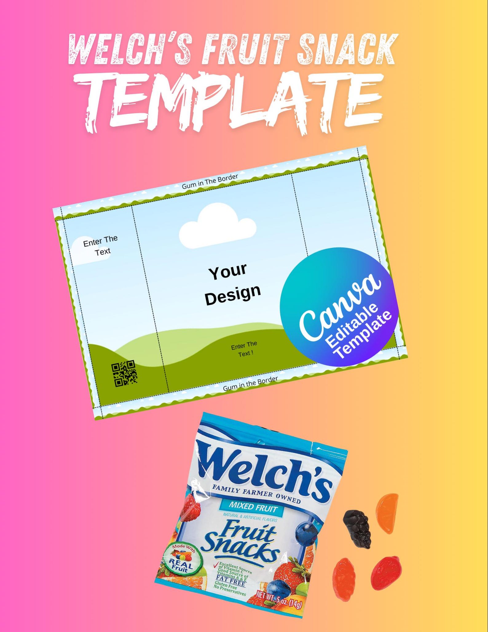 Welch’s Fruit Snack Template - Etsy