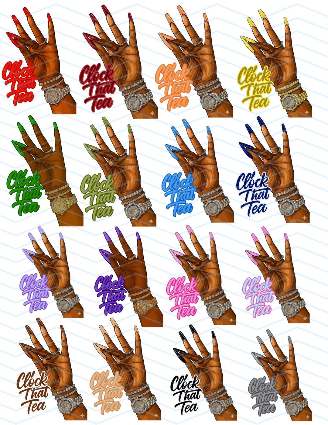 Clock That Tea Hand Graphic | Luxury PNG Digital Download - Etsy