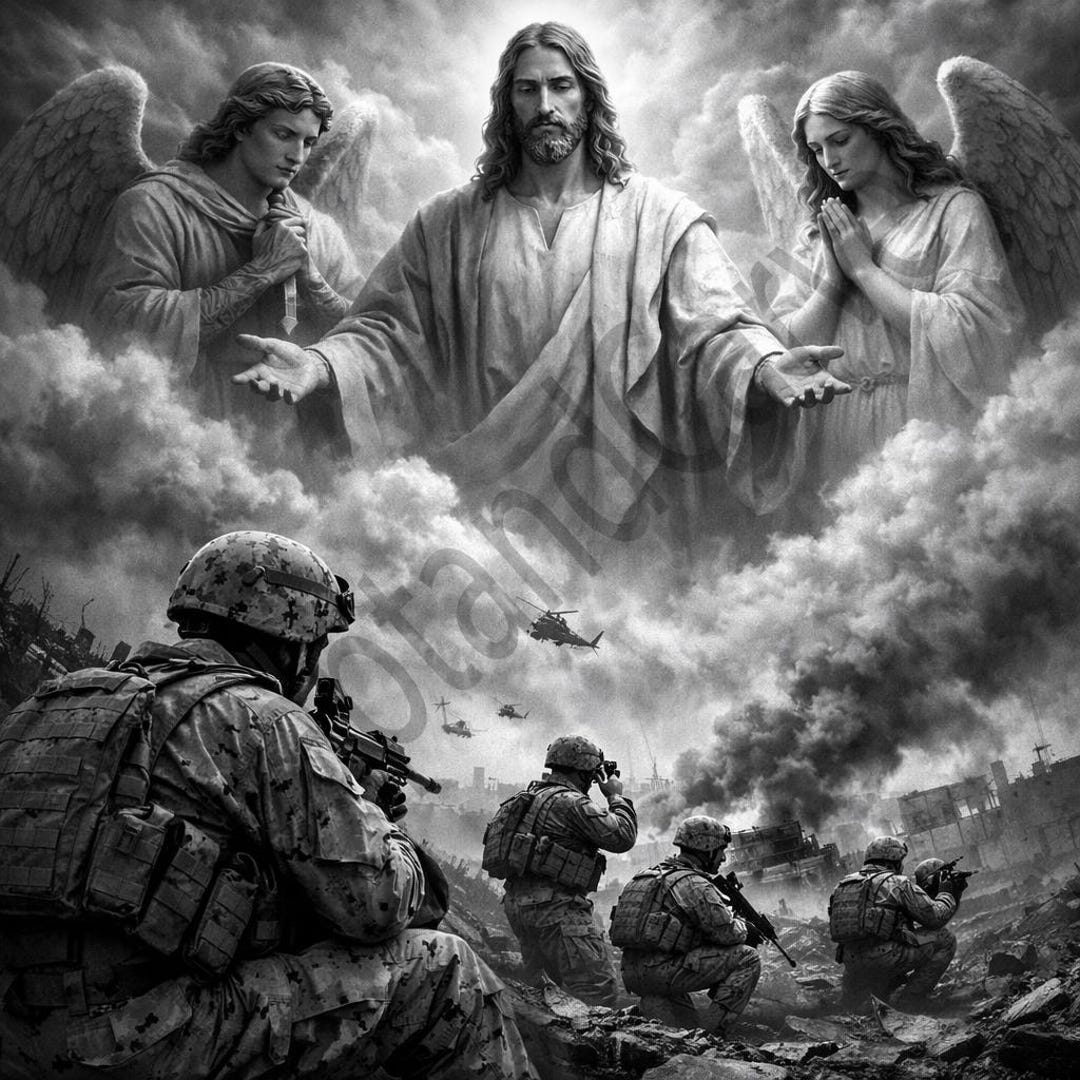 Jesus Christ Watching Over Soldiers PNG | Military Christian Laser ...