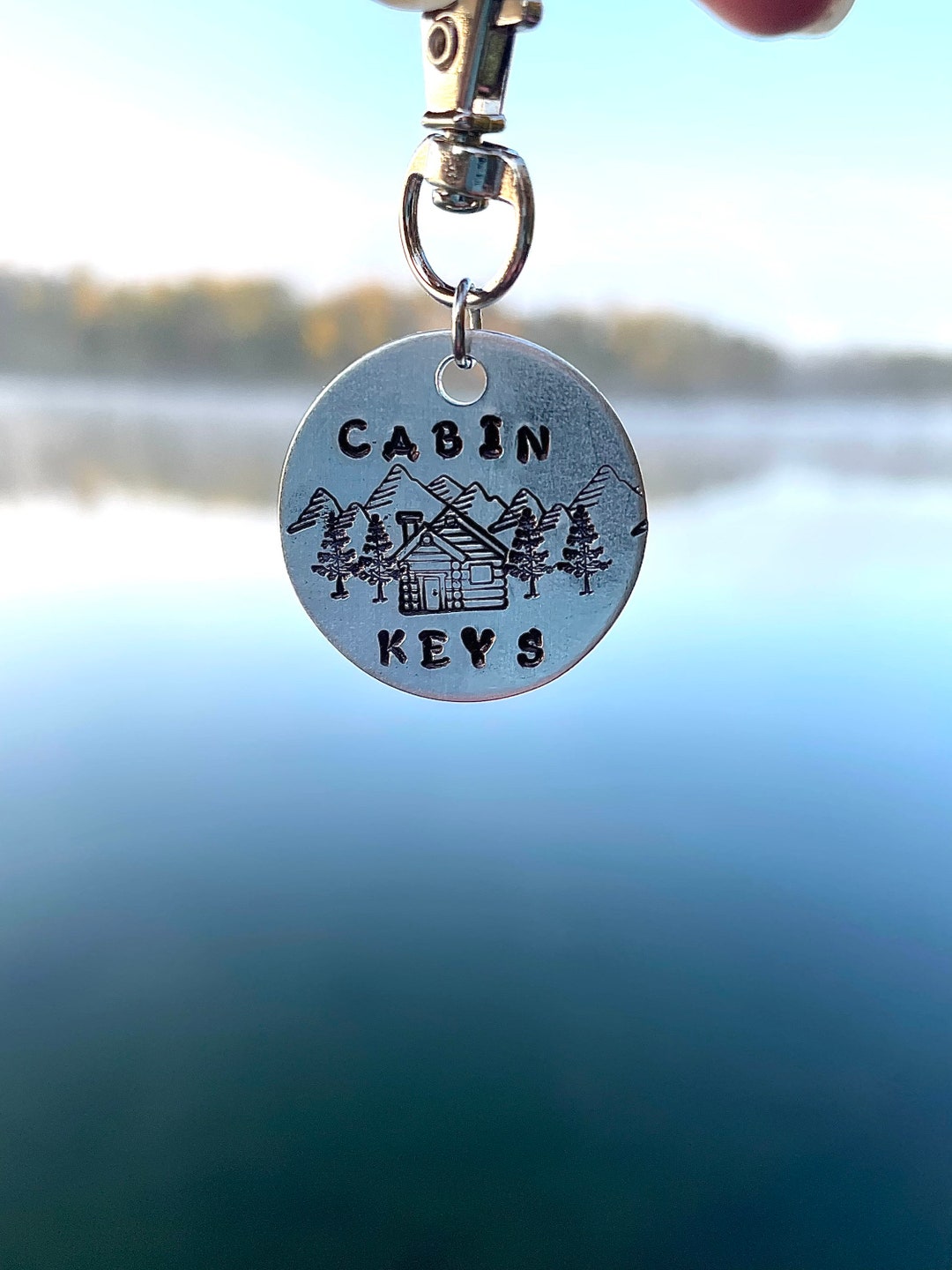 Hand Stamped Cabin Keys Keychain - Etsy