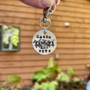 Hand Stamped Cabin Keys Keychain - Etsy