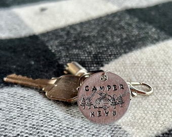Hand Stamped Cabin Keys Keychain - Etsy