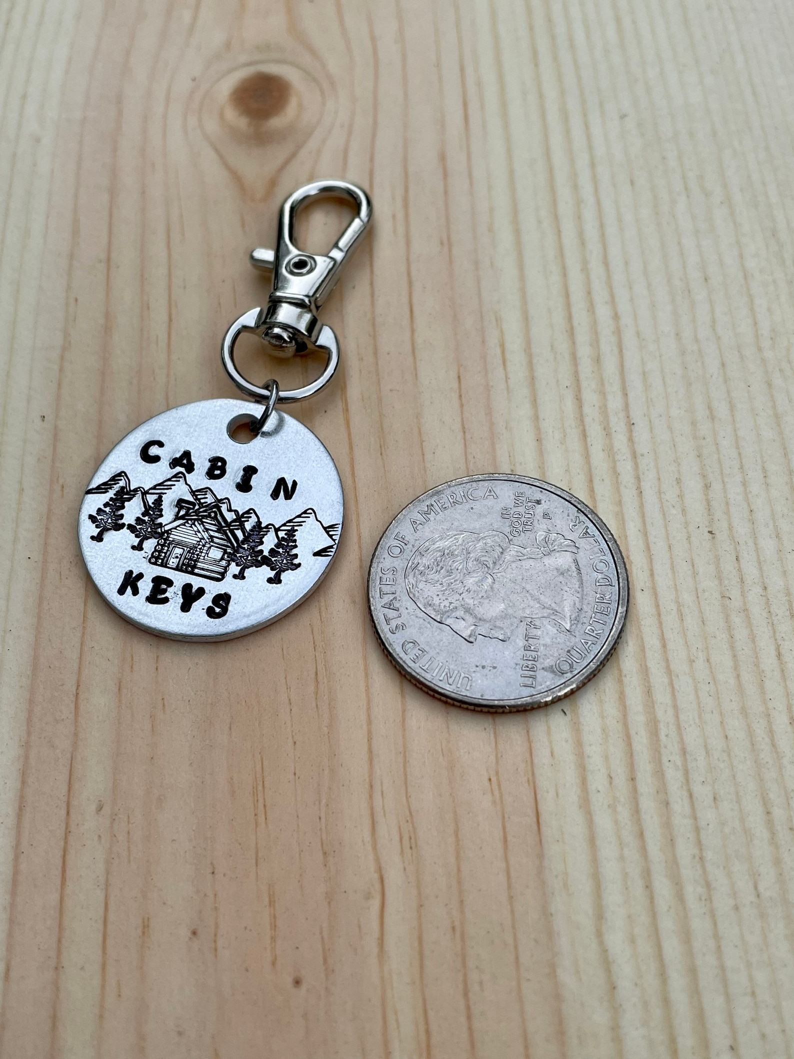 Hand Stamped Cabin Keys Keychain - Etsy