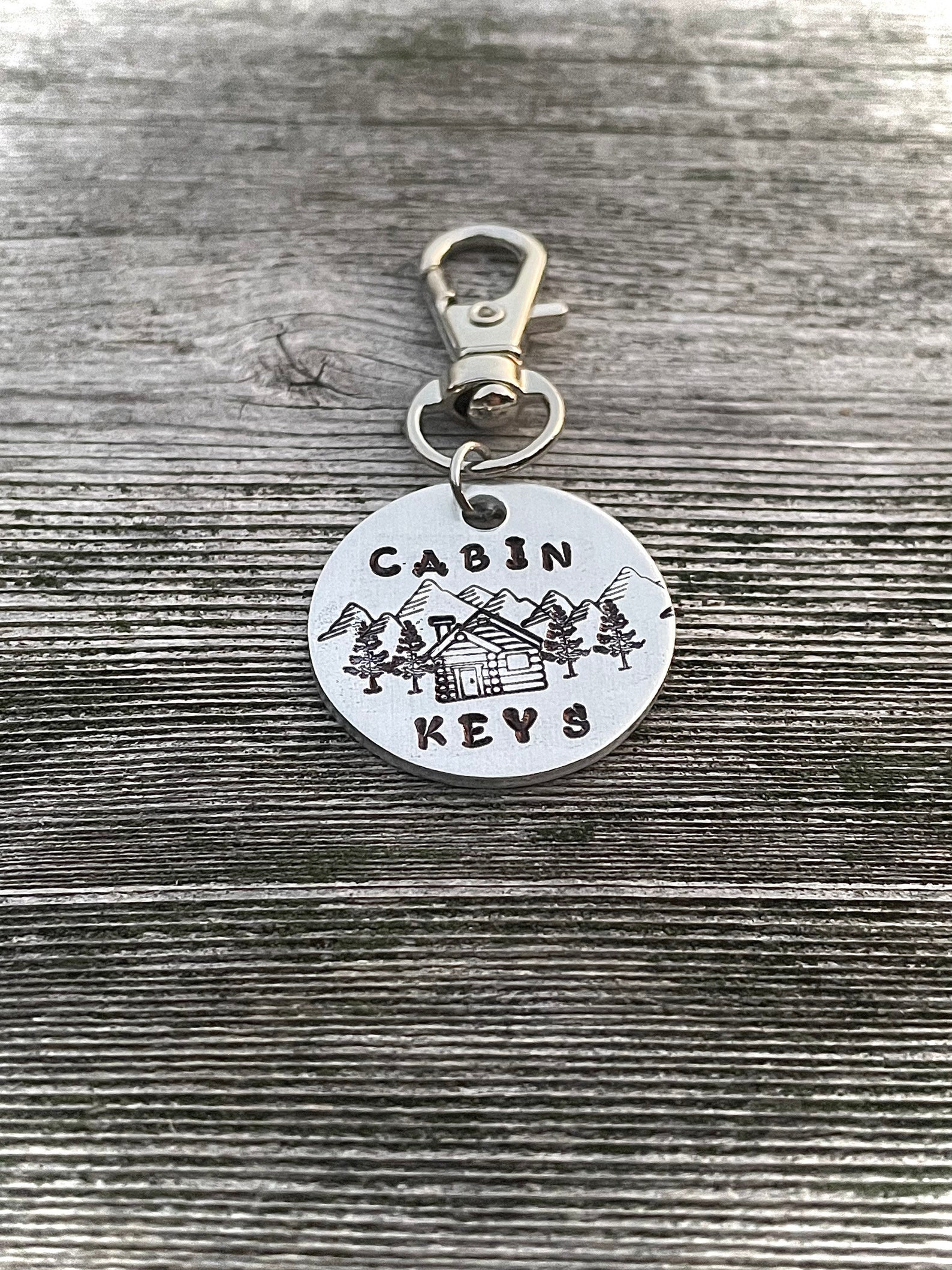 Hand Stamped Cabin Keys Keychain - Etsy