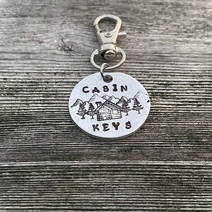 Hand Stamped Cabin Keys Keychain - Etsy