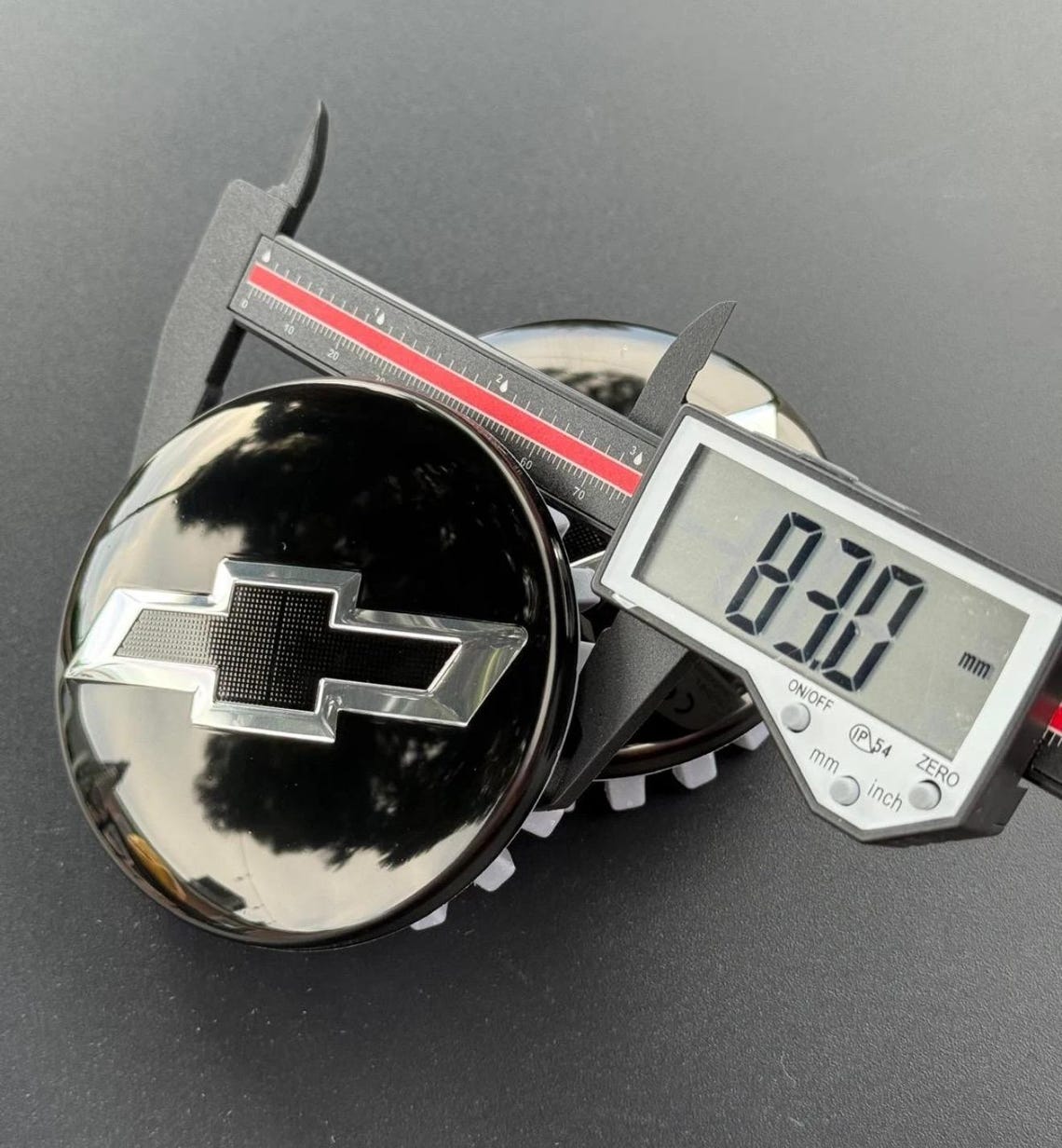 Chevrolet 4X 83mm BLACK Chrome BLACK Wheel Center Caps Silverado ...