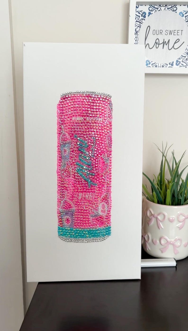 Alani Nu I Pink Slush I Rhinestone Art Canvas - Large (made to Order ...