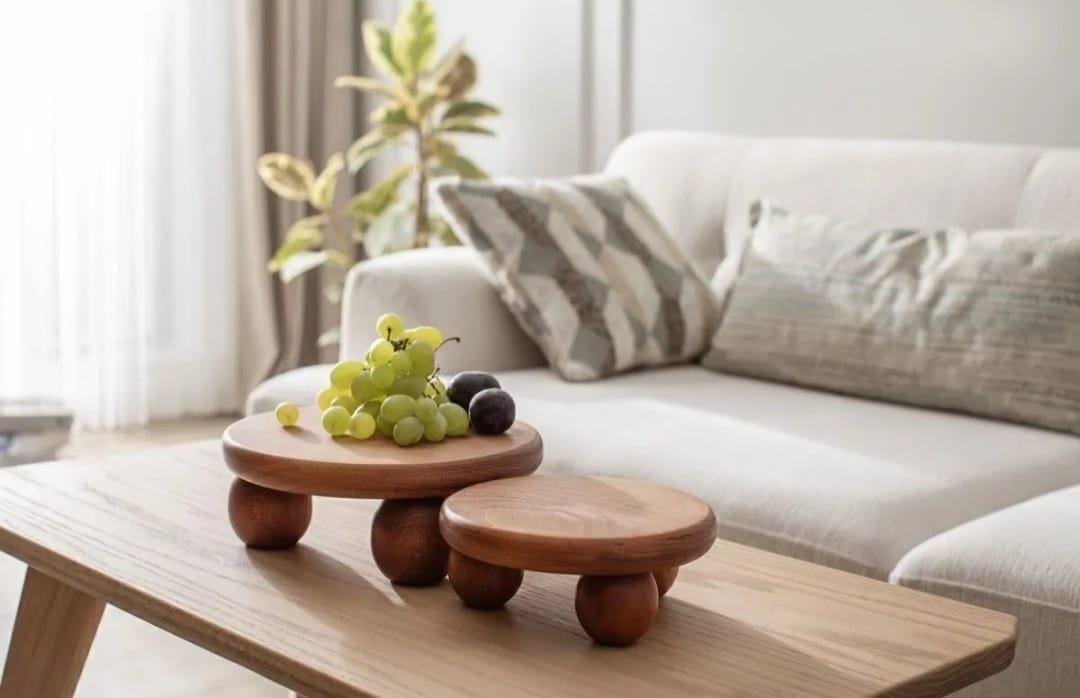 Handmade Natural Wood 2-tier Serving Stand Set: Rustic Table Decor - Etsy