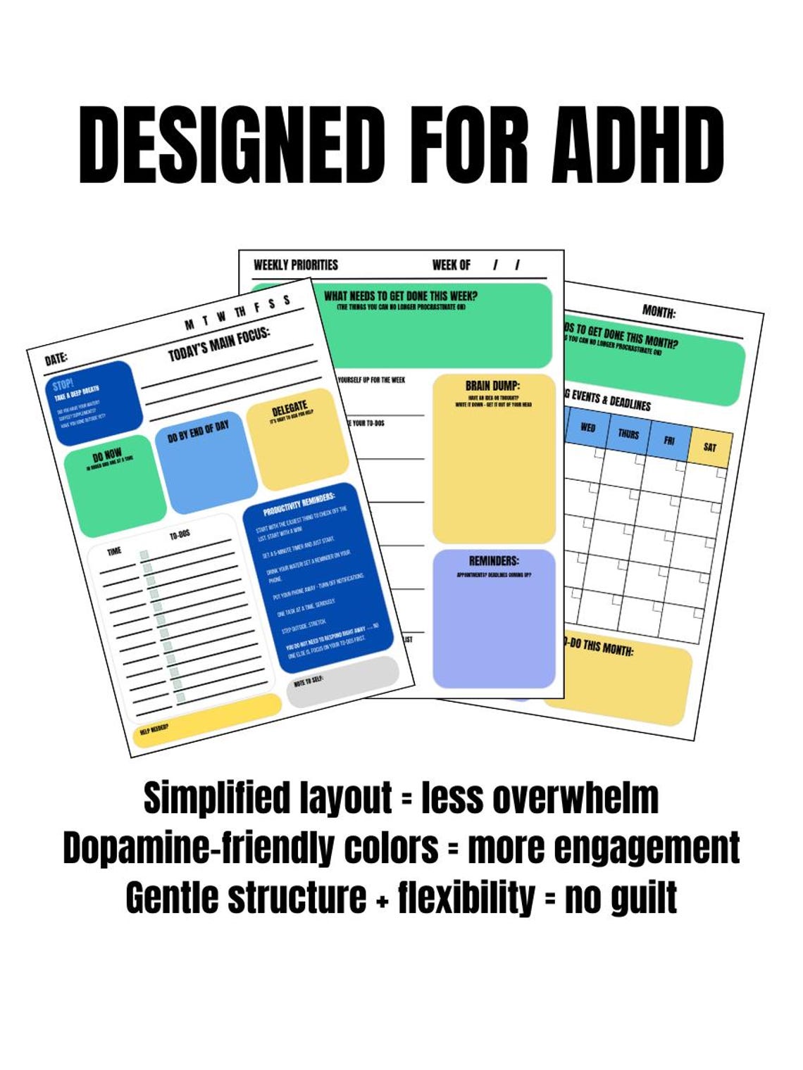 Easy Executive Function Planner – Designed for ADHD, Neurodivergence to ...