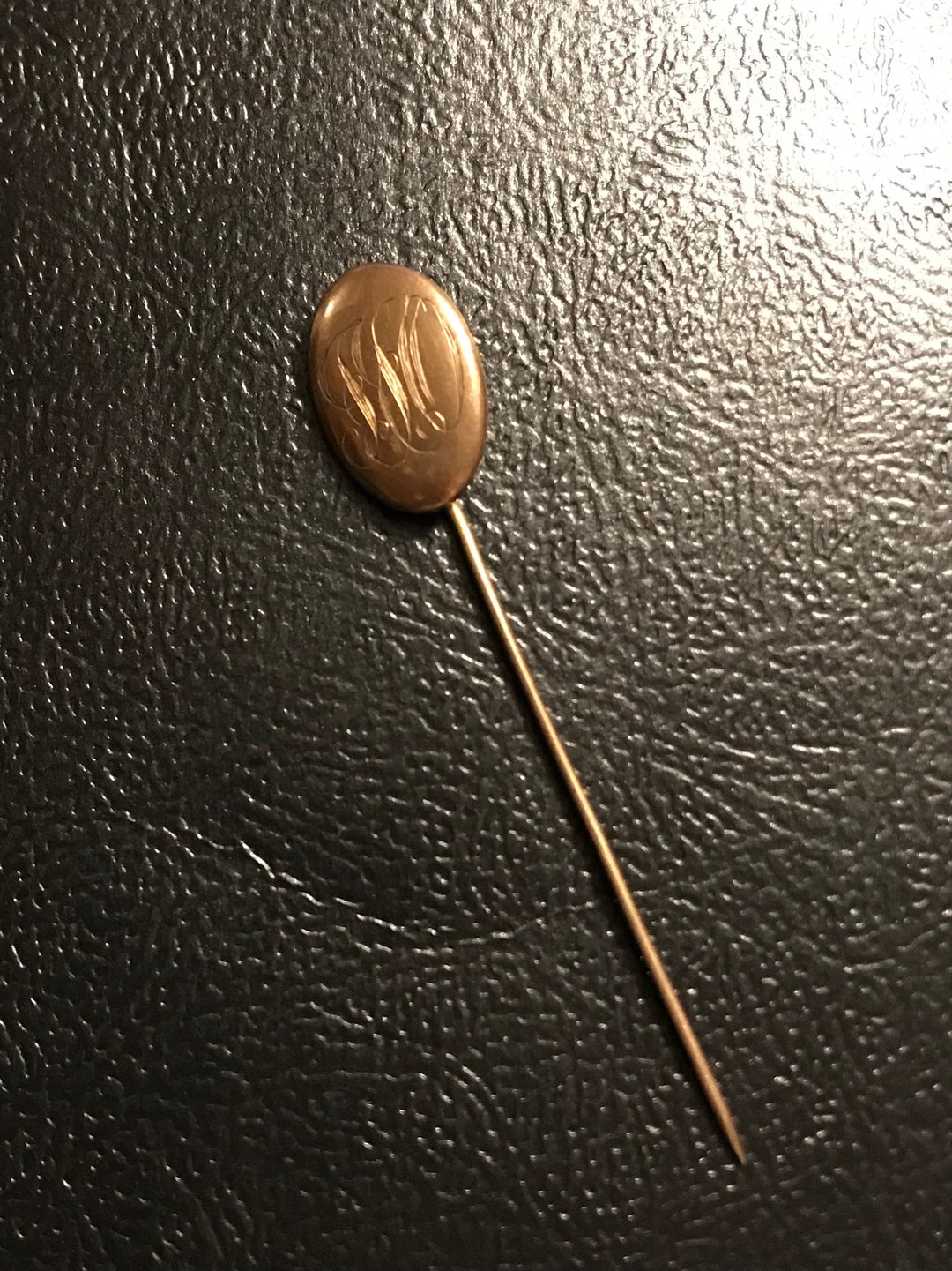 Victorian 12k Rolled Gold Hat Pin: Engraved Monogram Brooch - Etsy