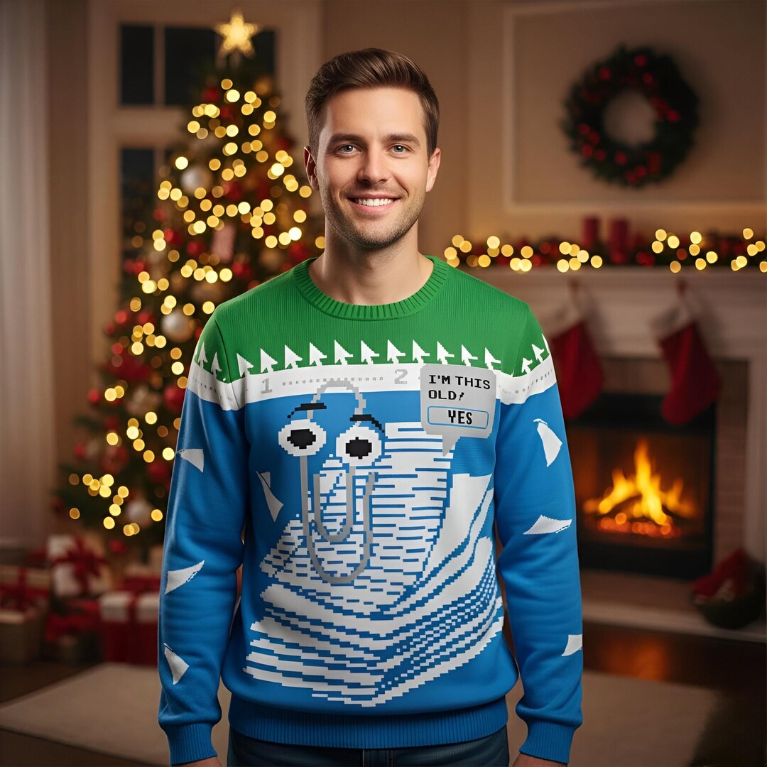 Retro Computer Christmas Sweater, Geeky Holiday Jumper, Funny Vintage ...