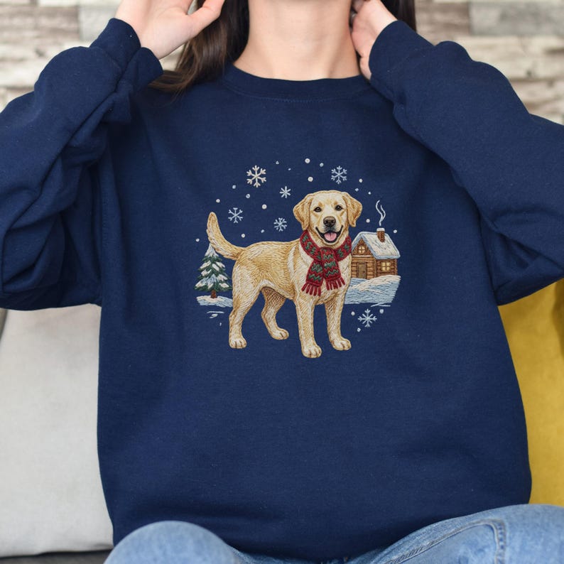 Labrador Retriever Snow Scene Sweater | Winter Dog Sweatshirt | Cute ...