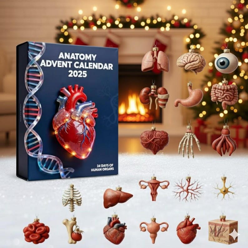 Anatomy 2D Flat Acrylic Advent Calendar 2025, 24-day Human Organ ...
