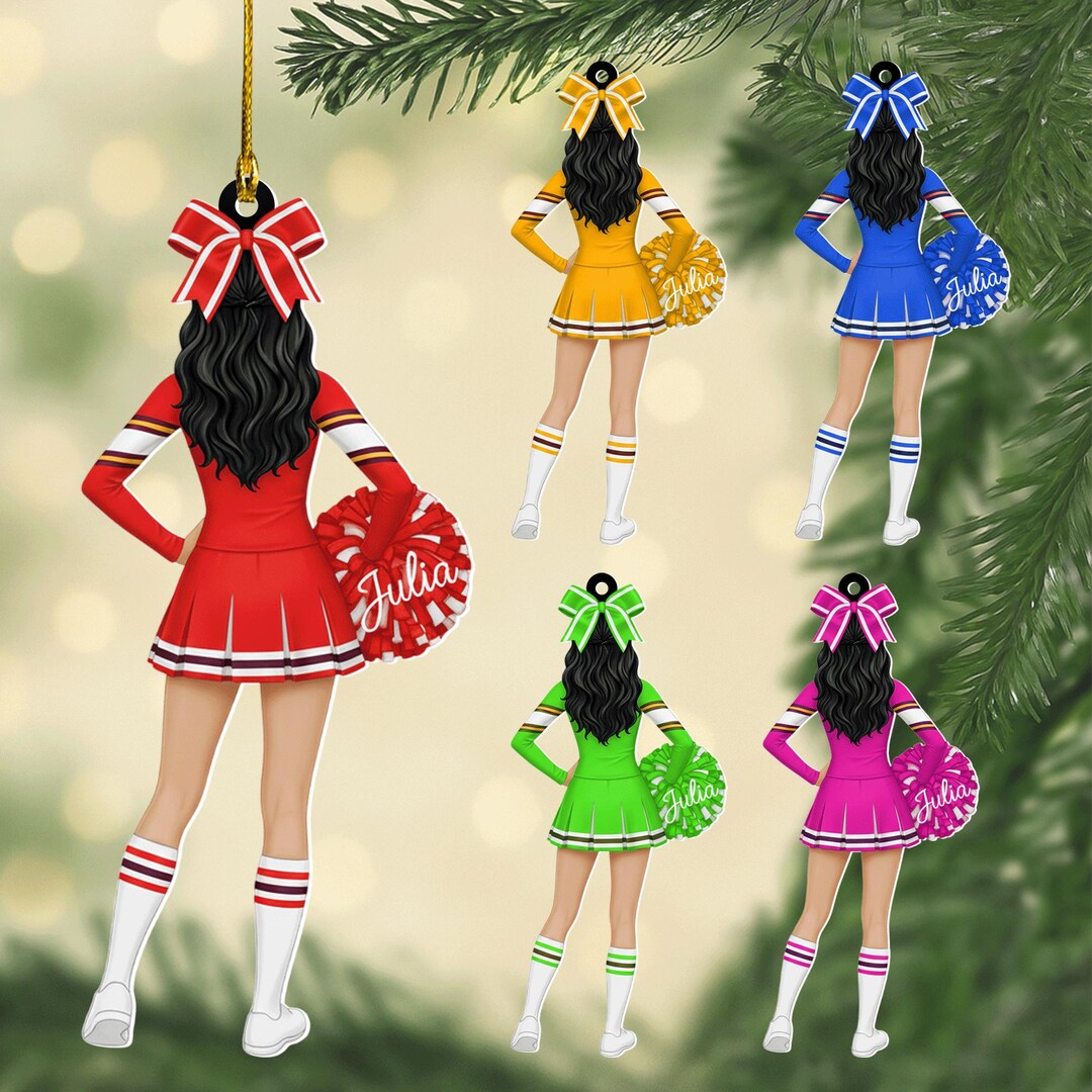Personalized Cheerleading Christmas Ornament, Cheerleader 2D Flat ...