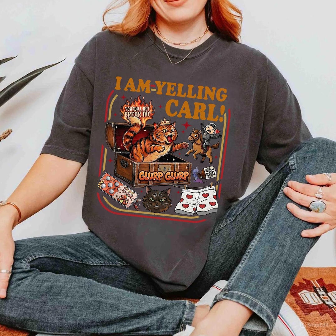 Vintage Dungeon Crawler Carl Shirt, Fantasy Book Reader Geeky Cat Lover ...
