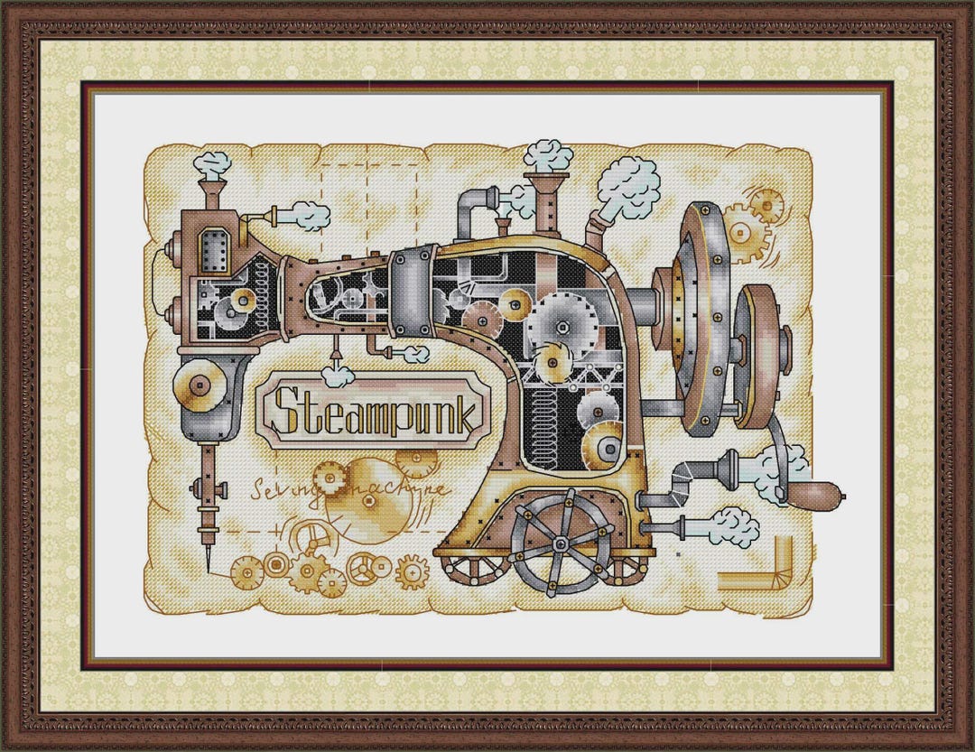Steam Sewing Machine Cross Stitch Kit: Joy Sunday Stamped/counted ...