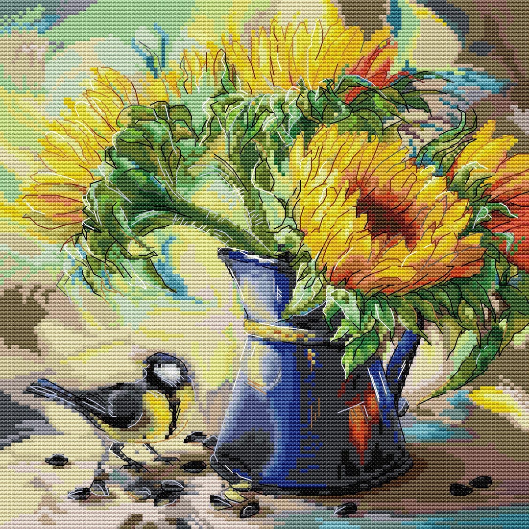 Needlecraft Counted and Stamped Cross Stitch Sunflower 11 Pattern Joy ...