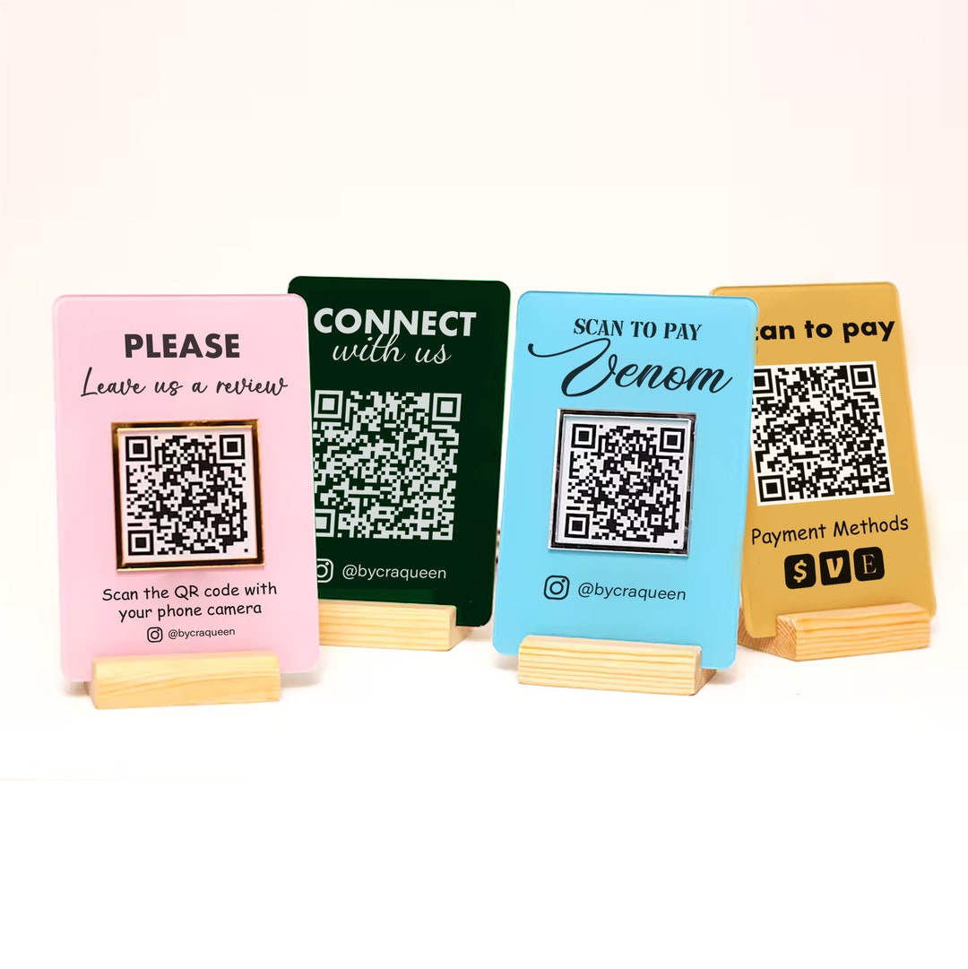 Custom Social Media QR Code Sign Mini QR Code Sign Payment Sign Salon ... Custom Social Media QR Code Sign Mini QR Code Sign Payment Sign Salon ...