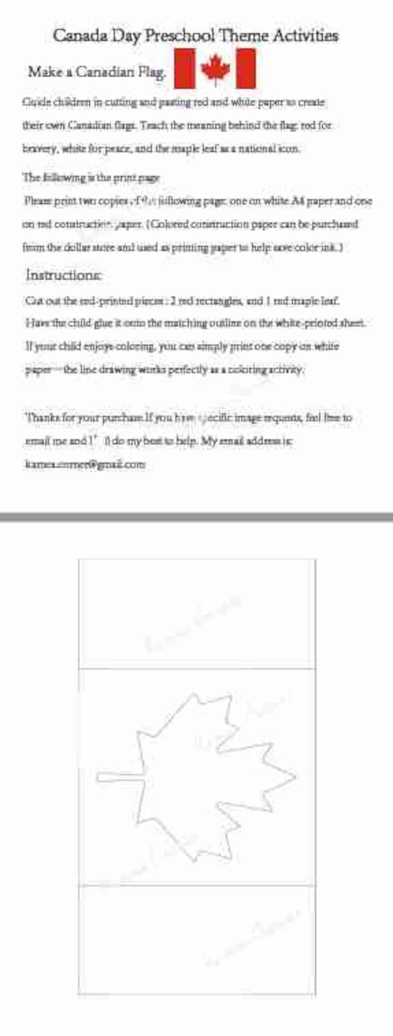 Canada Day Craft for Kids – Printable Canadian Flag Activity – Easy DIY ...