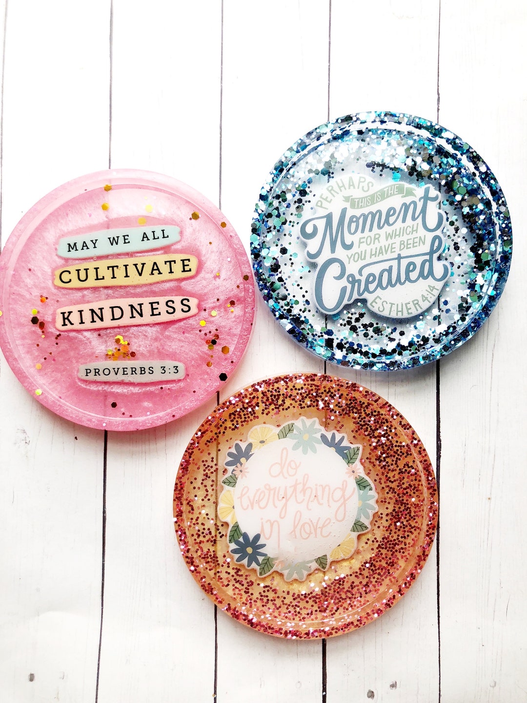 Inspirational & Bible Verse Resin Coasters various - Etsy