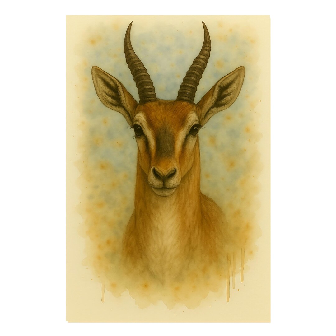 Watercolour Gazelle Print - Safari Nursery Wall Art, Gazelle ...
