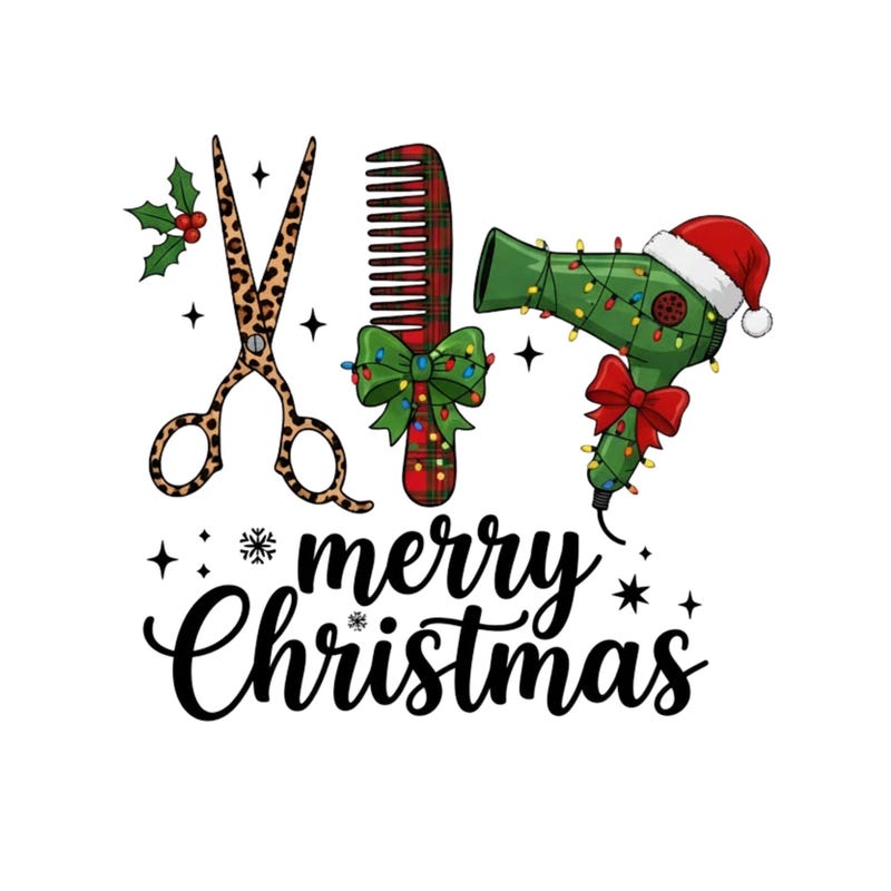 Christmas Hairstylist Print - Etsy