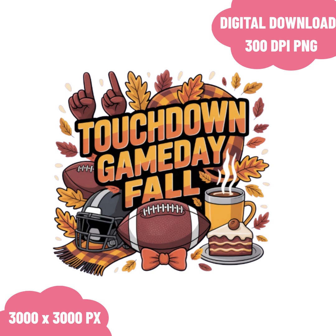 Fall Football Collage PNG File Game Day Fall Vibes PNG Autumn Football ...