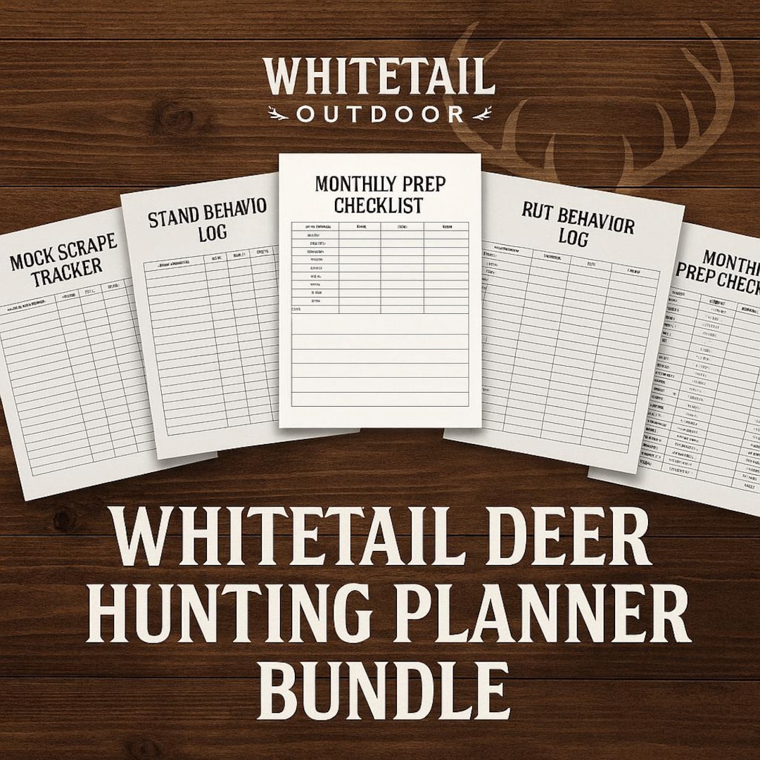 Whitetail Deer Hunting Planner | Printable Hunting Logbook PDF Bundle ...