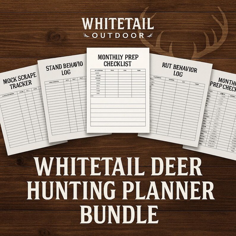 Whitetail Deer Hunting Planner | Printable Hunting Logbook PDF Bundle ...