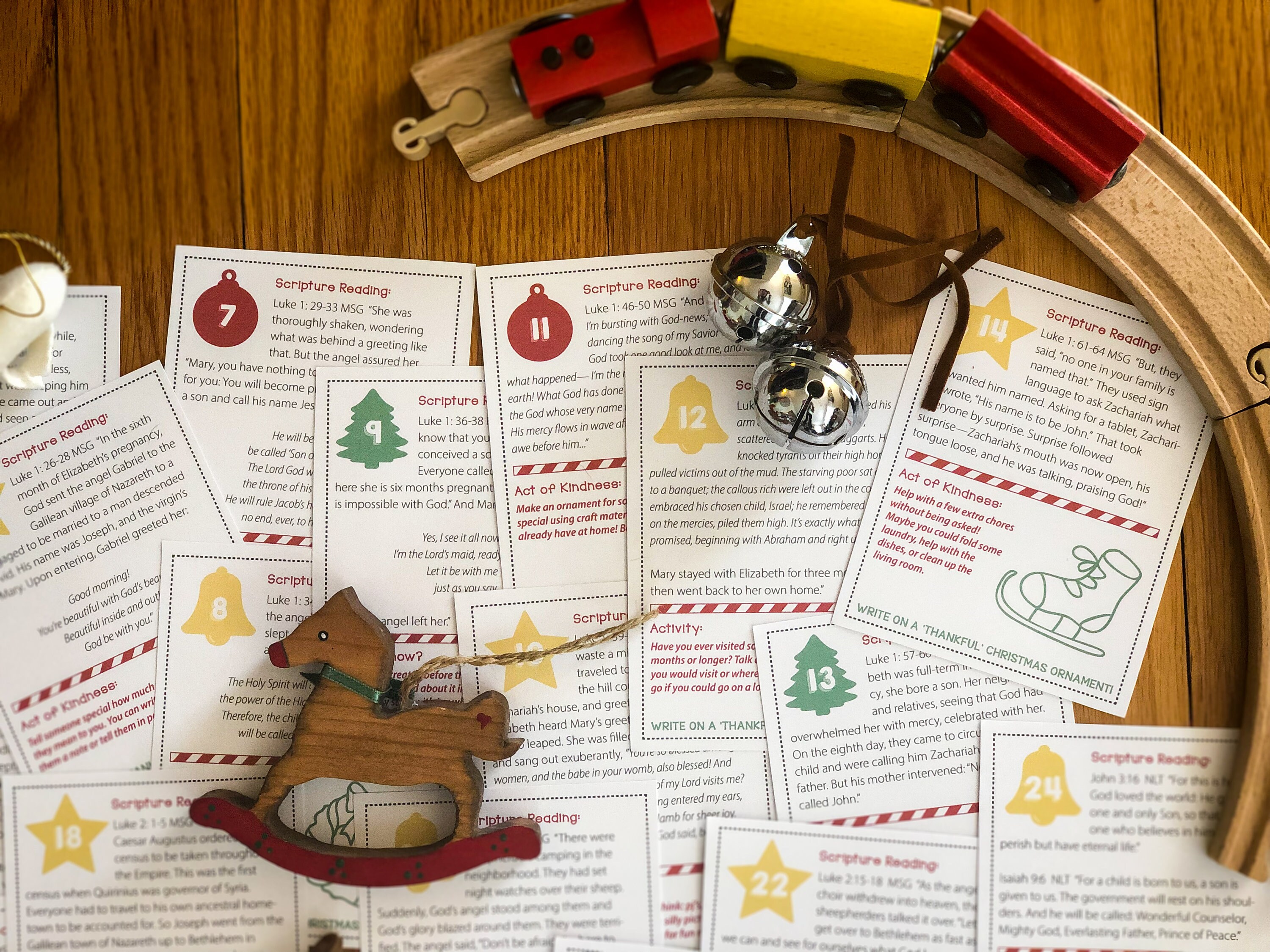 Children Advent Cards - the Birth of Christ Scripture & Activity Cards ...