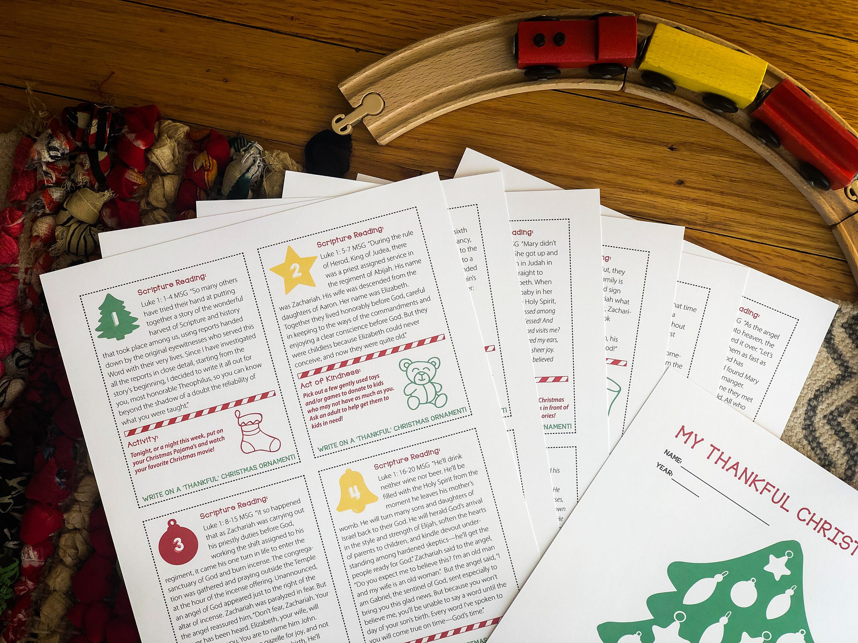 Children Advent Cards - the Birth of Christ Scripture & Activity Cards ...