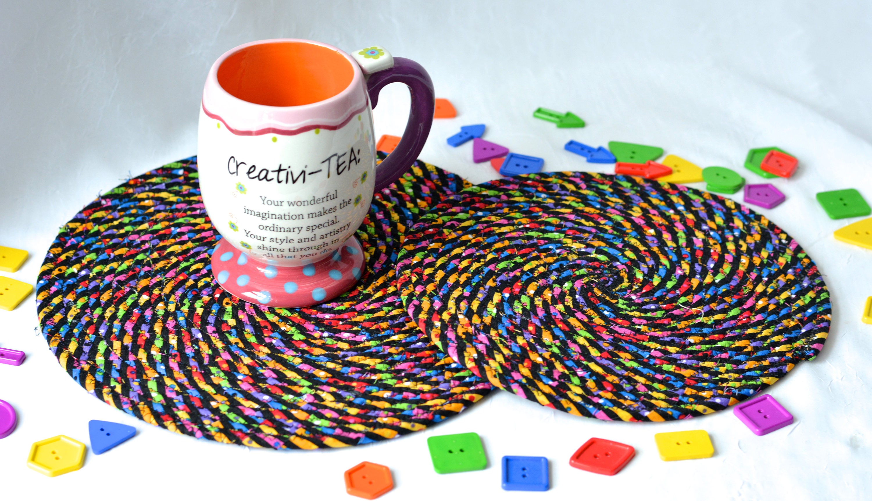 Halloween Trivet Set, Handmade Rainbow Birthday Gift, Quilted Trivets ...