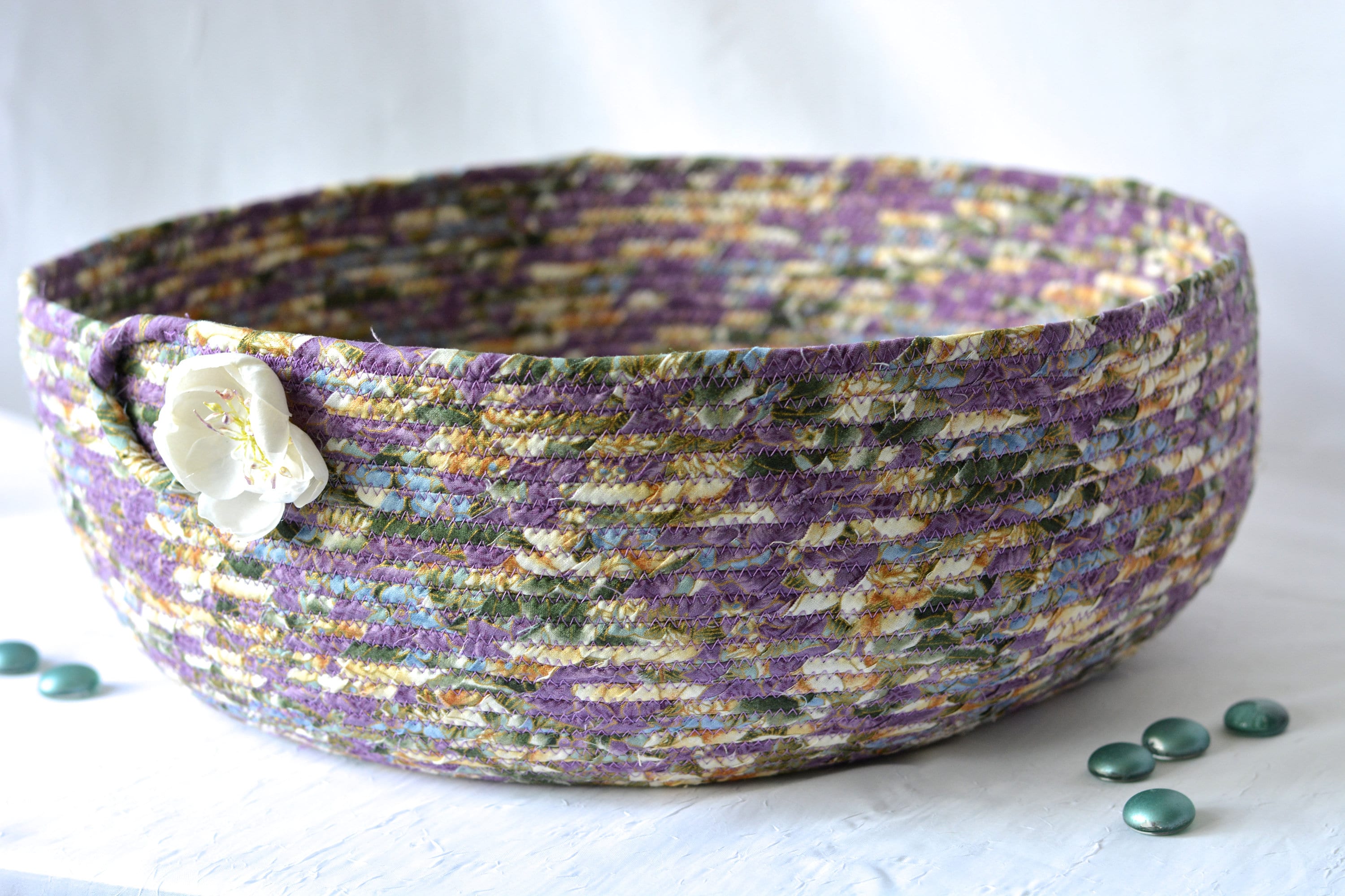 Lavender Violet Basket, Handmade Knitting Yarn Basket, Cat Bed, Dog Pet ...