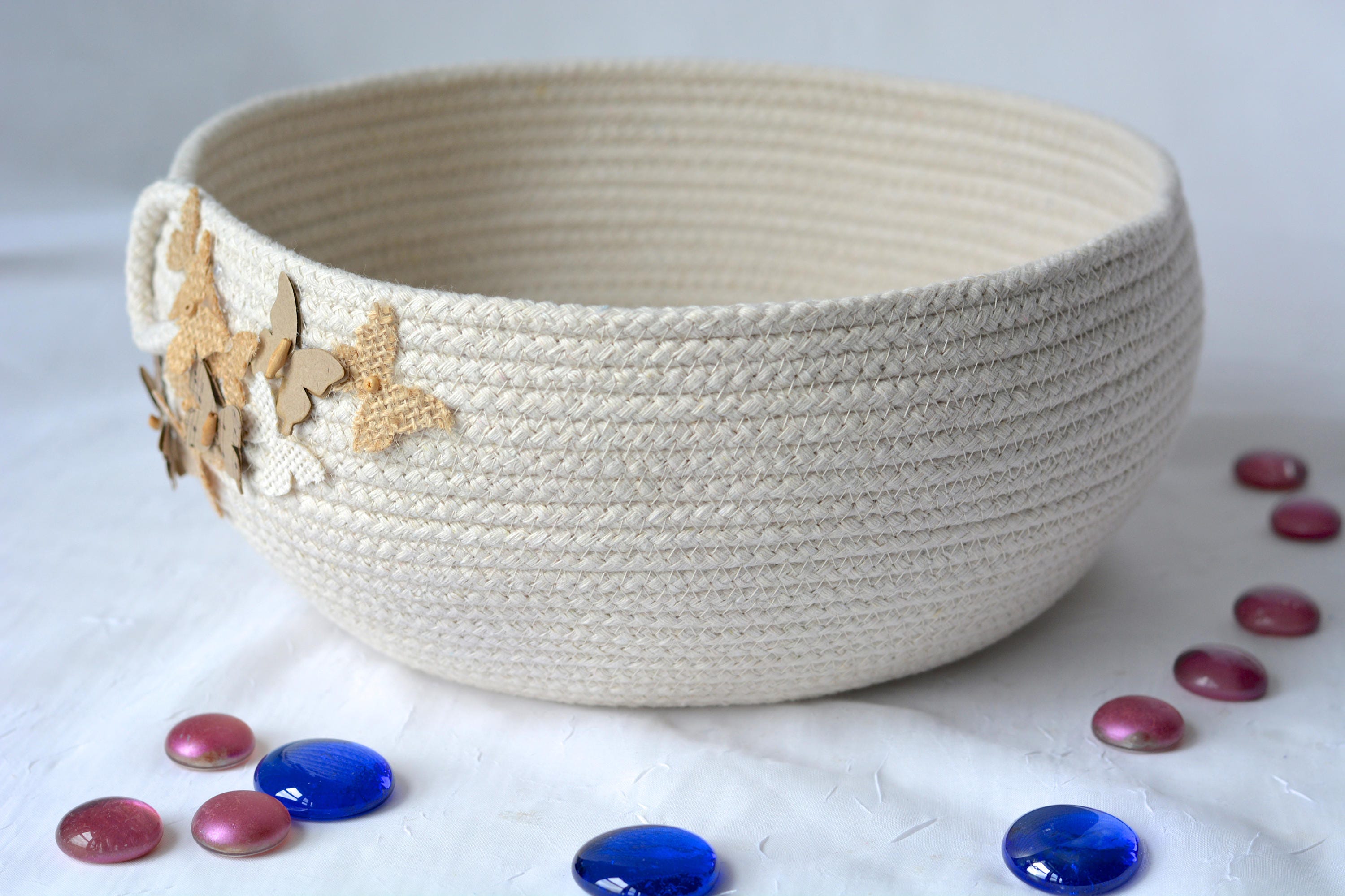 Home Decor Bowl, Handmade Rope Basket, Modern Clothesline Basket ...