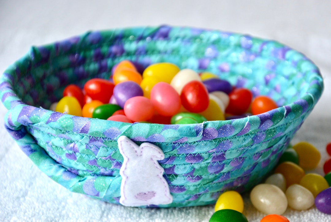 Easter Candy Bowl, Aqua Blue Basket, Handmade Key Bowl, Ring Dish ...