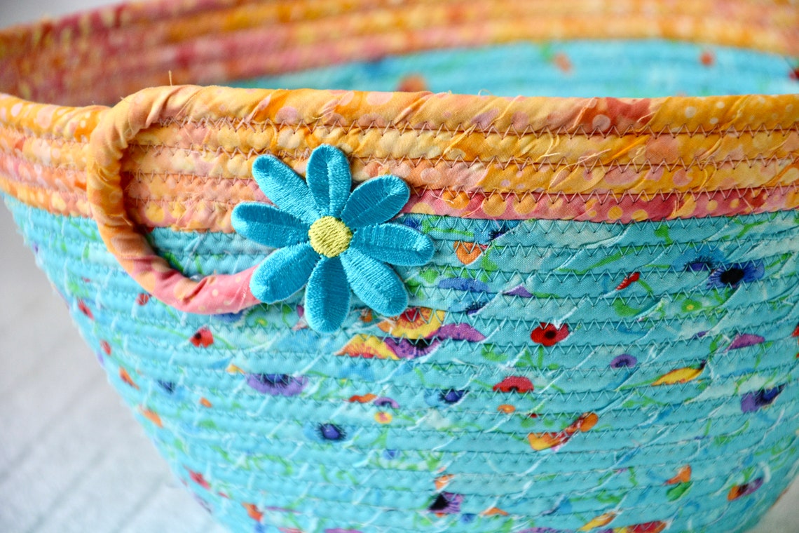 Handmade Tropical Fabric Basket, Caribbean Blue Napkin Holder, Bahama ...