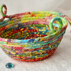 Fun Aqua Basket, Cute Candy Bowl, Batik Fabric Basket, Handmade Bath ...