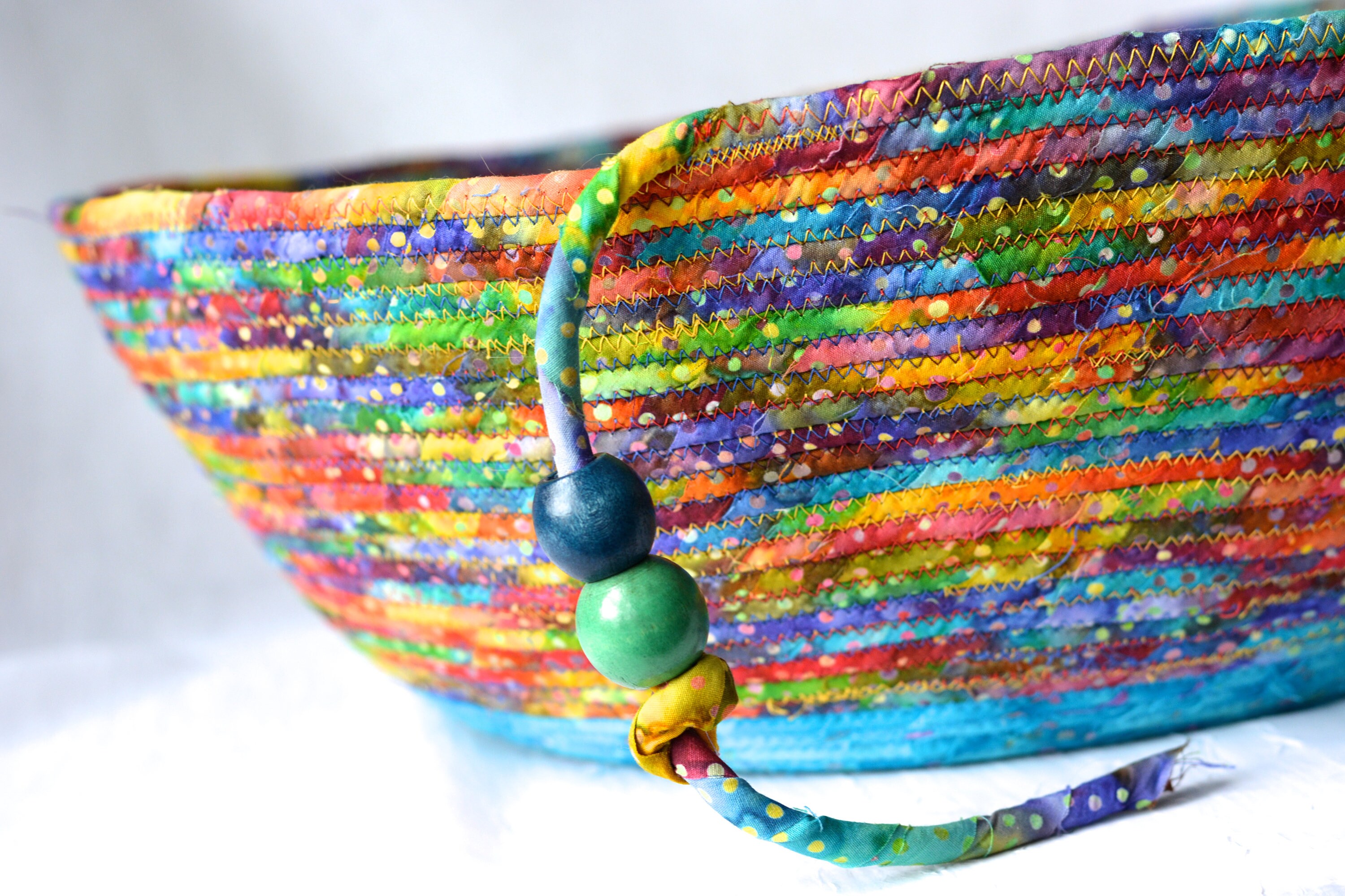 Gorgeous Batik Basket, Textile Art Vessel, Handmade Storage Bin, Boho ...