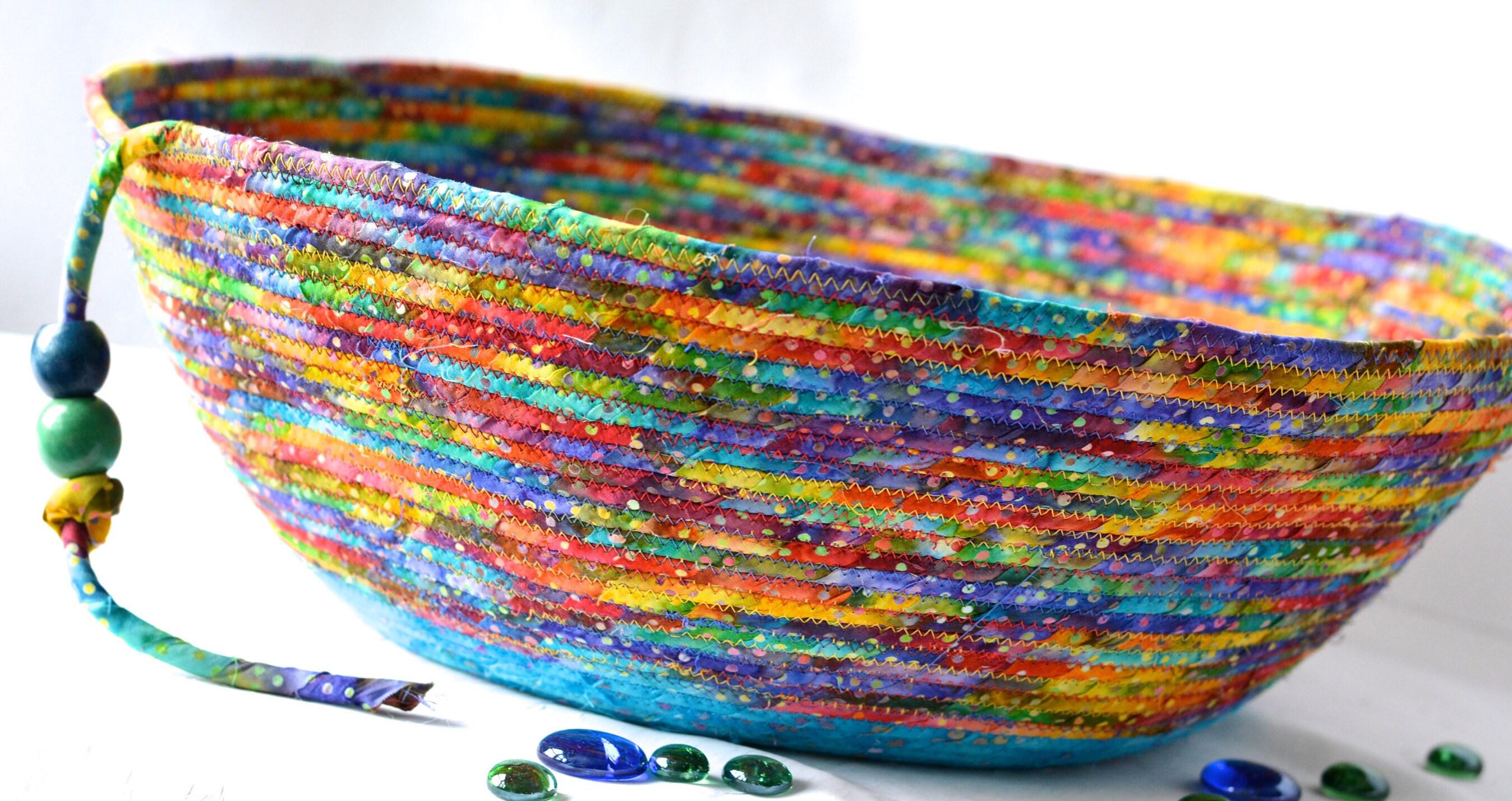 Gorgeous Batik Basket, Textile Art Vessel, Handmade Storage Bin, Boho ...