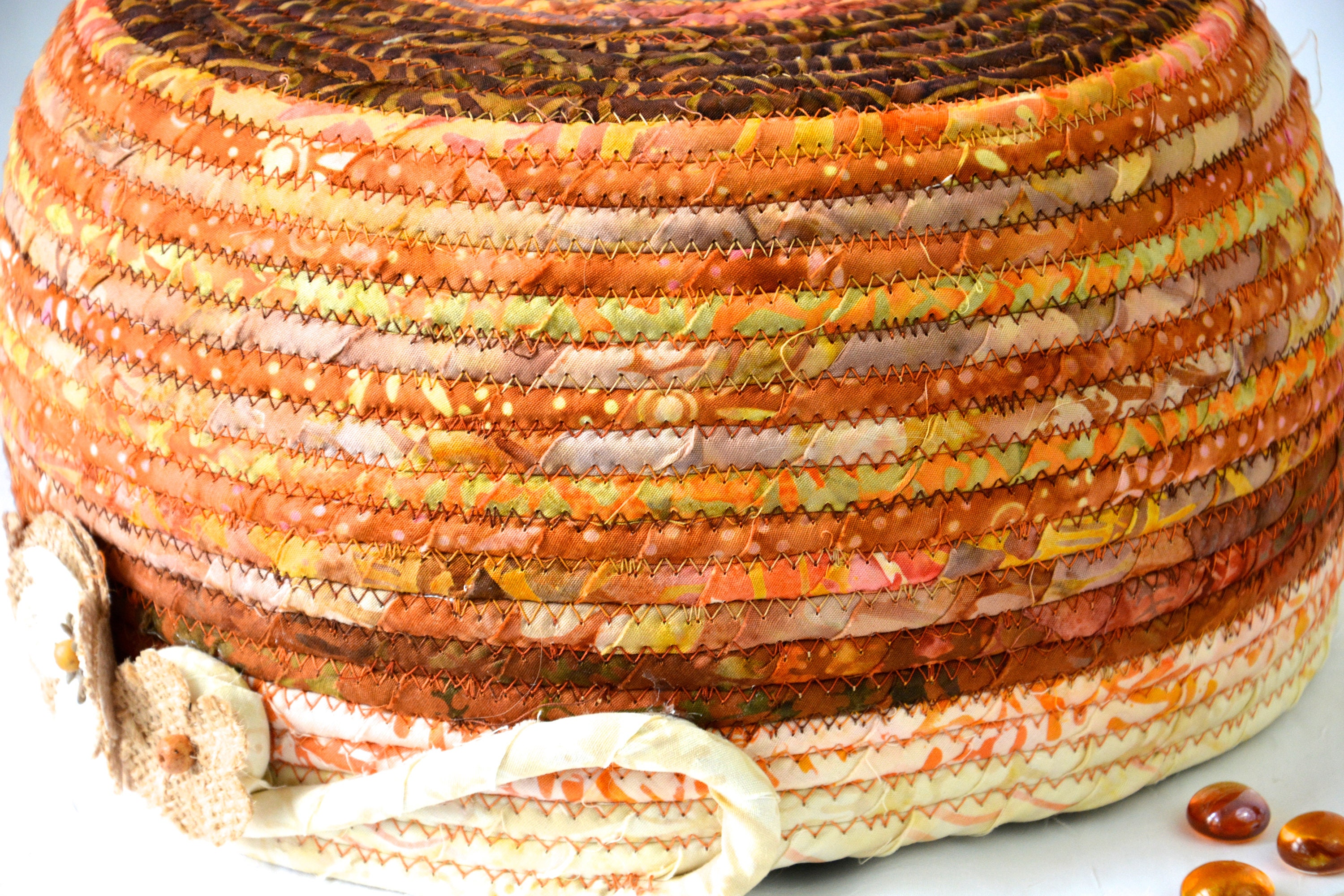 Neutrals Napkin Basket, Beautiful Beige Bowl, Handmade Coiled Basket ...