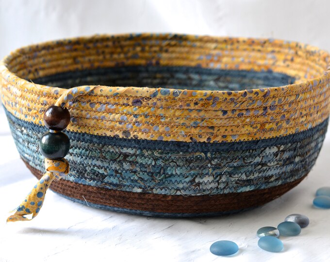 Country Gift Basket, Rustic Blue Decoration, Gorgeous Batik Basket ...